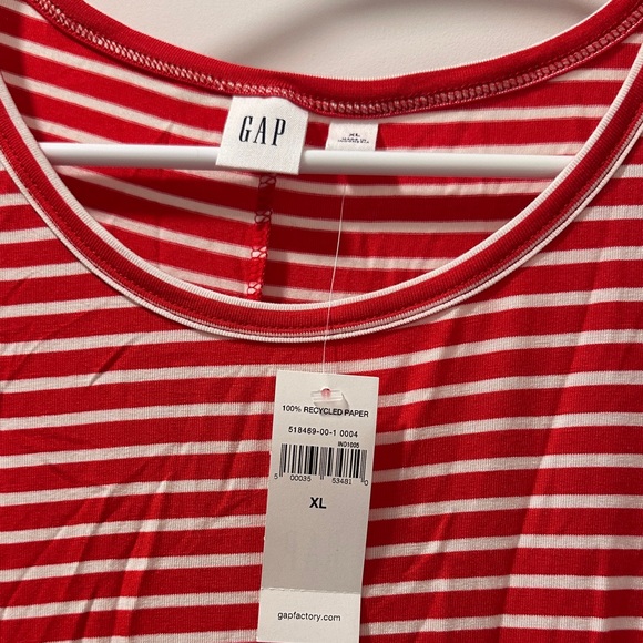 GAP | Dresses | Gap Bold Red And White Striped Tee | Poshmark